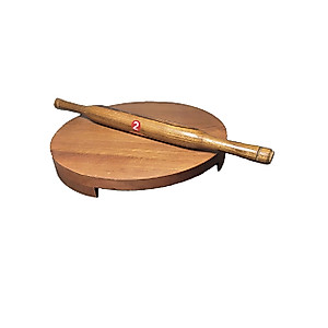 DBY Chakala Belan Polpat Belan wooden Chapati Maker Circular Board with Rolling Pin Set Wooden Circular Board Hand Made Woodn Chakala Belan