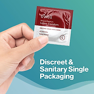 36 Latex, Ultra-Thin Condoms – Triple-Tested Lubricated Condoms with a Silicone Base for Comfortable Birth Control & Pleasure – Natural Latex Condoms for Men (2 x 7.2 in. Flat) by OWELL, Large