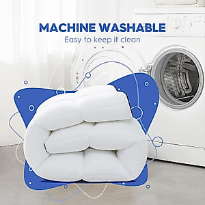 USKRIGE Queen Mattress Topper, Extra Thick Cooling Mattress Pillowtop for Back Pain, Plush Mattress Pad Protector with 8-21 Inch Elastic Deep Pocket 6d Down Alternative Filling