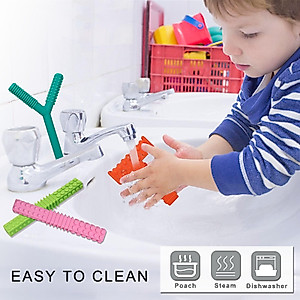 Sensory Chew Toys for Autistic Children, 4 Pack Silicone Chew Tube Teething Sticks Toys for Autism, ADHD, SPD, Chewies with Special Needs, Oral Motor Chewy Tool for Sensory Kids Chewer.