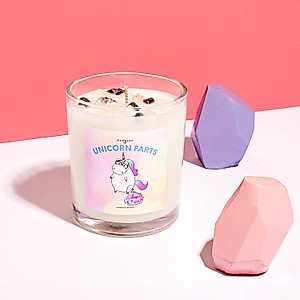Kate Bissetts Unicorn Farts Candle with Crystal Shart Sprinkles | Cotton Candy Scent | 10z