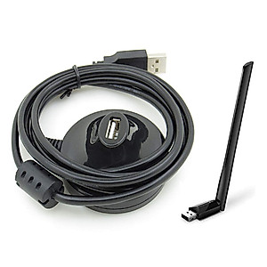 USB WiFi Adapter Extension Cable with Pedestal- Desktop Vertical Base Extension Cable Cradle USB2.0 Base Dock Holder for USB WiFi Adapter,Wireless Network Adapter,Antenna