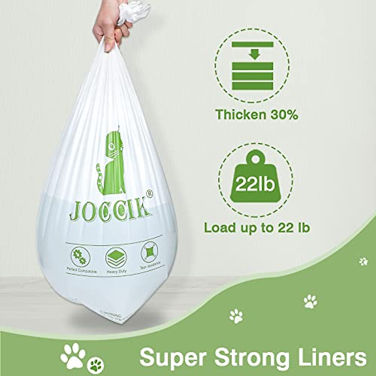 Cat Litter Box Liner Bags Compatible with Self-Cleaning Litter Box Robot 100 Pack, Waste Drawer Liners Heavy Duty White 9-11 Gallons Replacement Bags…