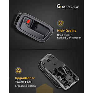 Gledewen Interior Door Handle with Bezel, Compatible with 2000-2006 Toyota Tundra, Gray, Front Inside Left Driver Side | 692060C010B1,TO1352187,69278-0C010-B0 Inner Handle Door Part