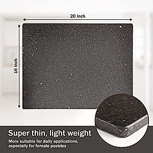 Midnight Granite Cutting Board Black Marble Cutting Board 20"L X 16"W X 0.4"Th Stone Cutting Board With Non-Slip Pads Granite Slab Marble Pastry Board Marble Chopping Board