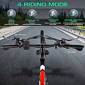 Vivi Electric Bike, Electric Bike for Adults, 26" Ebike 500W Adult Electric Bicycles, 20MPH Electric Mountain Bike with 48V Removable Battery, Up to 50 Miles, Cruise Control, Shimano 21 Speed