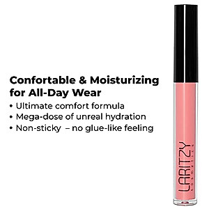 LARITZY COSMETICS Holographic Lip Gloss – Hydrating Non-Sticky Topcoat – 3.1 g (0.1 oz) (Curve)