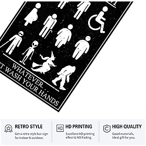 Funny Restroom Sign Whatever Just Wash Your Hands Style Funny Metal Door Sign Restroom Bathroom Door Sign For Toilet Home Hotel Wall Decor 8 X12 Inch