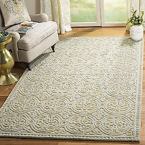 SAFAVIEH Cambridge Collection 4' Square Blue/Gold CAM234A Handmade Moroccan Premium Wool Area Rug