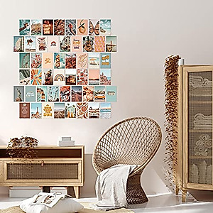 PROCIDA Teen Girl Room Decor Aesthetic, Collage Kit for Wall Aesthetic Boho Peach Beach Picture Wall Collage Kit Aesthetic, VSCO Girls Bedroom Decor, Photo Collage Kit,Dorm Wall Decor 50 Set 4x6 inch