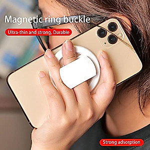 VOVIGGOL Snap Phone Grip Elastic Cell Phone Holder Strap for Hand, 360° Rotation Ultra-Thin Phone Ring Holder Finger Kickstand Loop Phone Stand Compatible with iPhone, Samsung etc (Black)