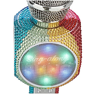 Wireless Express - Sing-Along Bling Bluetooth Karaoke Microphone and Bluetooth Stereo Speaker All-in-One (Rainbow Bling)