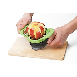 Prepworks by Progressive Wedge and Pop Apple and Pear Slicer, 8 Slices, Attached Safety Cover Protect Fingers while In-Use and Blades while in Storage