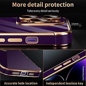 Jmltech Designed for iPhone 14 Pro Max Case Silicone for Women Girls Cute Design Soft Silicone Camera Protection Protective Lovely Heart Phone Cases for iPhone 14 Pro Max 6.7" (Dark Purple)