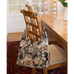 Signare Tapestry Hobo Shoulder bag slough purse for Women with Printed Cat Design (HOBO -CAT)