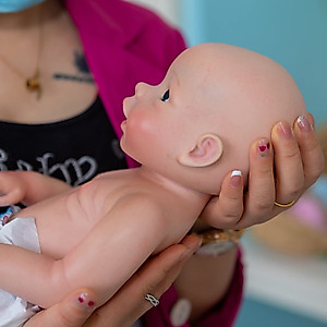 OCSDOLL 20inch Platinum Liquid Full Silicone Reborn Baby Dolls - 6.9Lbs, Lifelike Soft Silicone Newborn Baby Doll Girl，Not Vinyl Dolls,Weighted Realistic Newborn Silicone Full Body Dolls