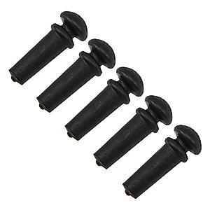 5Pcs Yootones Slotted Acoustic Guitar Ebony End Pins Endpin Compatible with Taylor Martin Guitar Parts (Black)