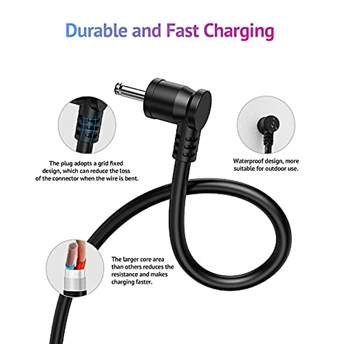 Ayotu Weatherproof Solar Panel for Stick Up Cam Battery/Plug-in 3rd Gen/2nd Gen & Spotlight Cam Battery, 3.8M/12ft Charging Cable with Wall Mount (NOT Include Camera),Black