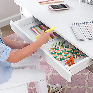 KidKraft Avalon Wooden Children's Desk with Hutch, Chair and Storage, White, Gift for Ages 5-10, 41.75 Inch