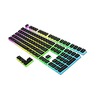 HK Gaming Pudding Keycaps Set | Doubleshot PBT Keycap Set | Full 108 OEM Profile Key Set | ANSI US-Layout | for Mechanical Keyboard | Compatible with Cherry MX, Gateron, Kailh, Outemu | Black