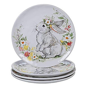 Certified International Sweet Bunny Dinner Plates, Set of 4, 11" Diameter, Multicolored