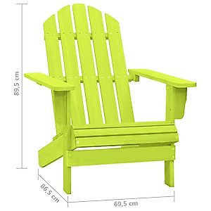Tidyard Patio Adirondack Chair Solid Fir Wood Green Outdoor Fire Pit Chair Wooden Garden Armchair for Porch Pool Lawn Deck Backyard Balcony Outdoor