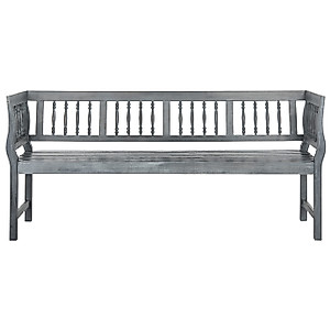 Safavieh PAT6732B Outdoor Collection Brentwood Bench, Ash Grey