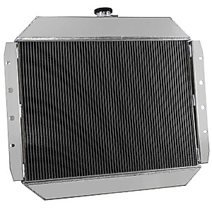 RadRace CC433 Aluminum Radiator For 1966-1979 Ford F100 F150 F250 F350 Bronco Truck V8 AT MT Radiador 3 Row Core Radiators Shroud Fan Relay