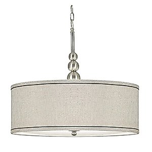 Kenroy Home Casual 3 Light Pendant ,20 Inch Height, 22 Inch Diameter with Brushed Steel Finish