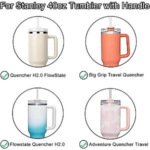 Replacement 40 oz Tumbler Lid for Stanley Cup, Dustproof Spill Proof Splash Resistant Tumbler Covers Fit for Stanley Tumbler and More Coffee Mugs,Pack of 1 (White)