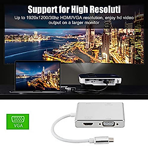 Type-C Converter 1920x1200/30hz Hub Adapter Easy to Carry Aluminum Alloy Multifunction for Computer Desktop