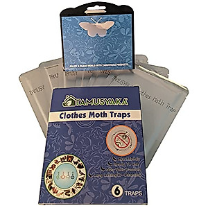 Clothes Moth Traps (6 Count) with Pheromones Lure, Powerful Moth Traps For House, wool clothes and carpet