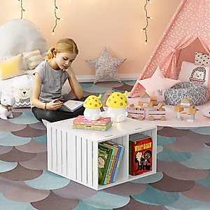 Timy 4-Tier Adjustable Kids Bookshelf Wood Book Storage Toy Storage Organizer Practical Book Storage Rack for Bedrooms Study Rooms Playrooms