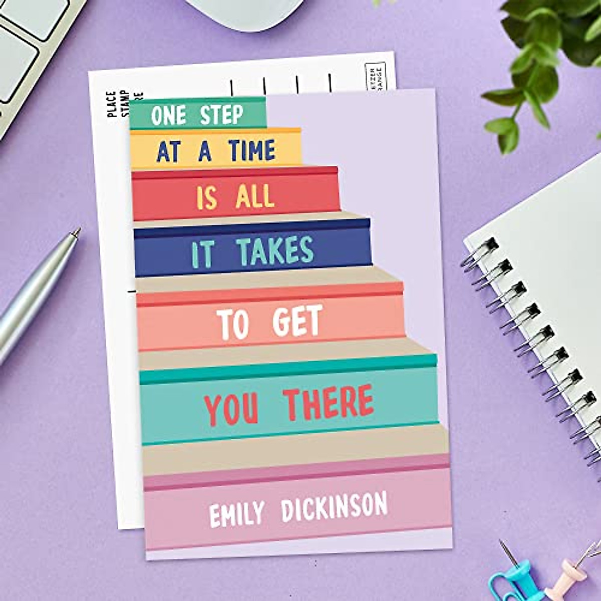 Sweetzer & Orange Motivational Postcards Pack (60 Post Cards) 4x6 Postcards for Kids and Adults. Growth Mindset Affirmation Cards, Mindfulness Cards, Inspiration Cards and Blank Encouragement Cards