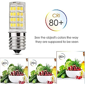 E17 LED Bulb for Microwave Oven,Kitchen Appliance Light Bulb, Stovetop Light,4 Watt (40W Halogen Bulb Equivalent), Daylight White 6000K, E17 Indicator Intermediate Base, Dimmable,(Pack of 2)