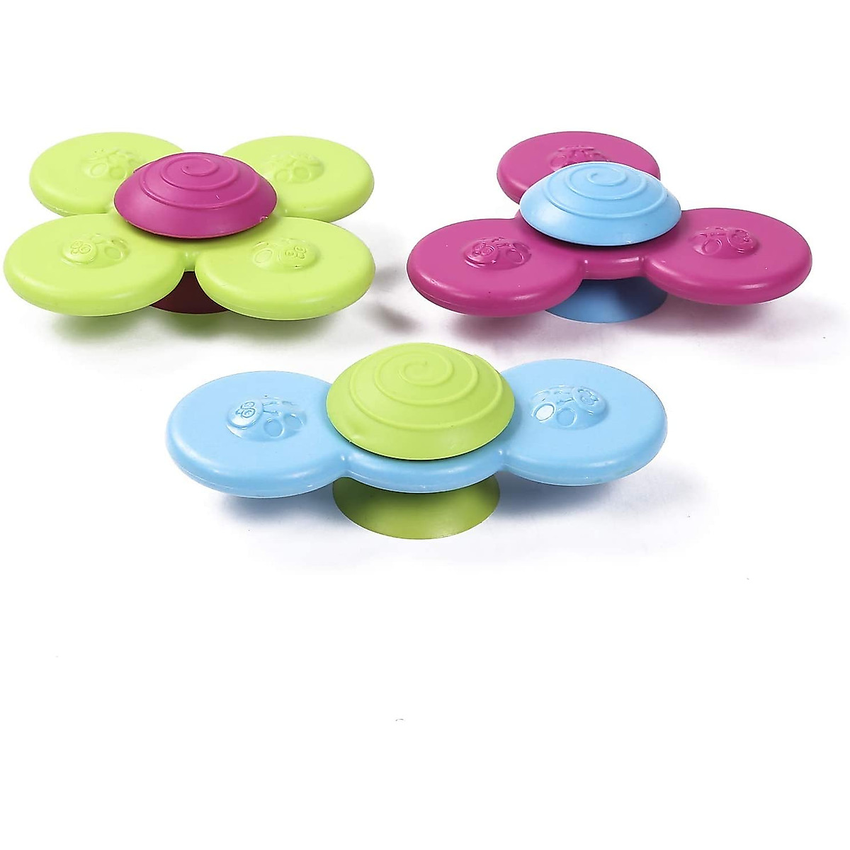 BornCare Fidget Suction whirly Spinners for Baby Toddler Kids, Durable Toys (3 Pack)