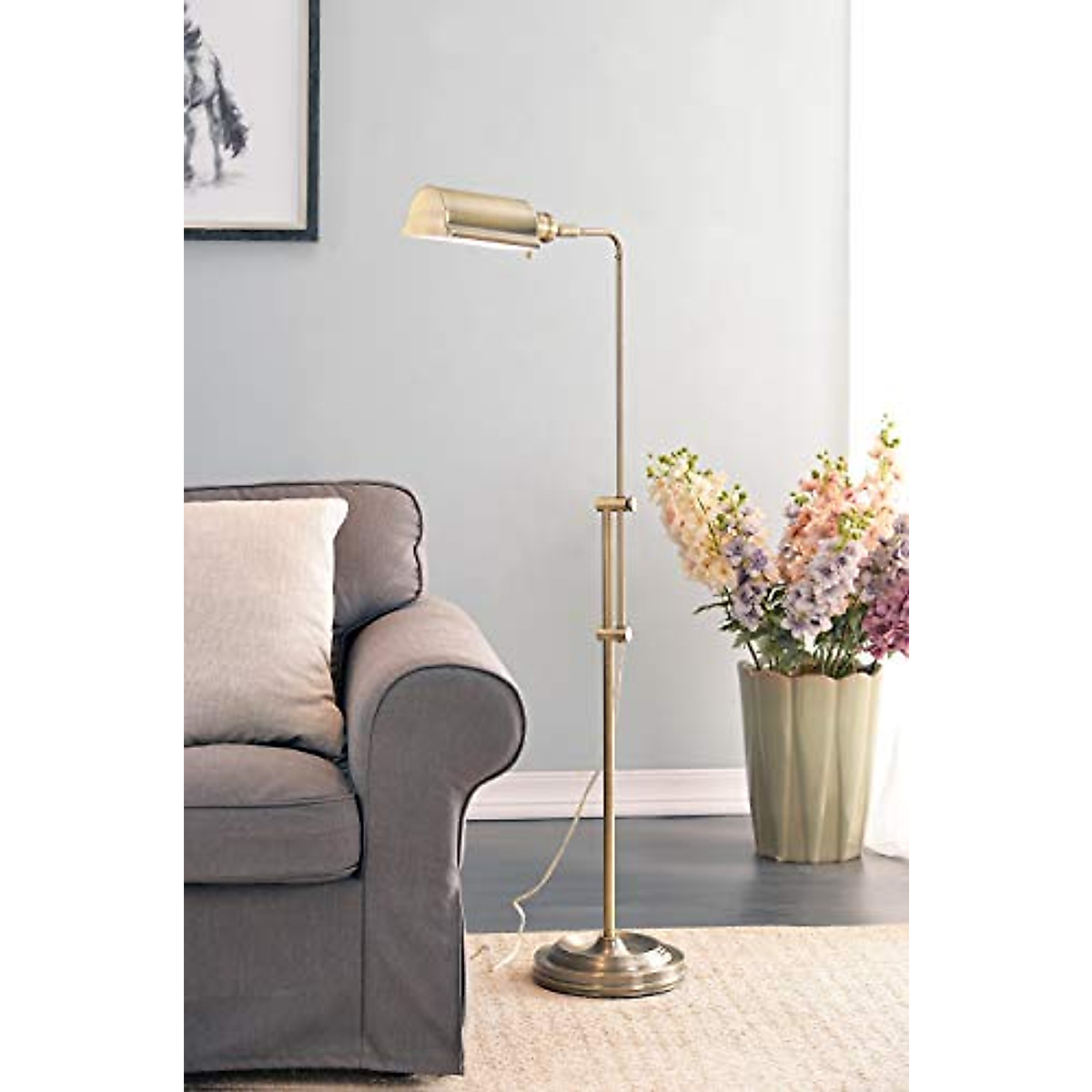 Kenroy Home 33055AB Denton Floor Lamps, Small, Antique Brass