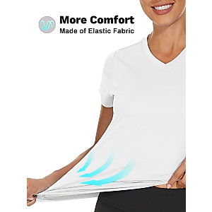 TACVASEN Women's UV Protection Shirts Athletic Sun Shirts UPF 50+ Workout Shirts Short Sleeve White T Shirts for Women