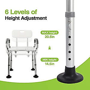 3 in 1 Commode Shower Chair for Inside Shower 400lbs, Raised Bedside Shower Seat with Arms & Back, Adjustable Toilet Seat Risers, Bathtub Stool for Seniors, Elderly, Disabled, Handicap, Injured
