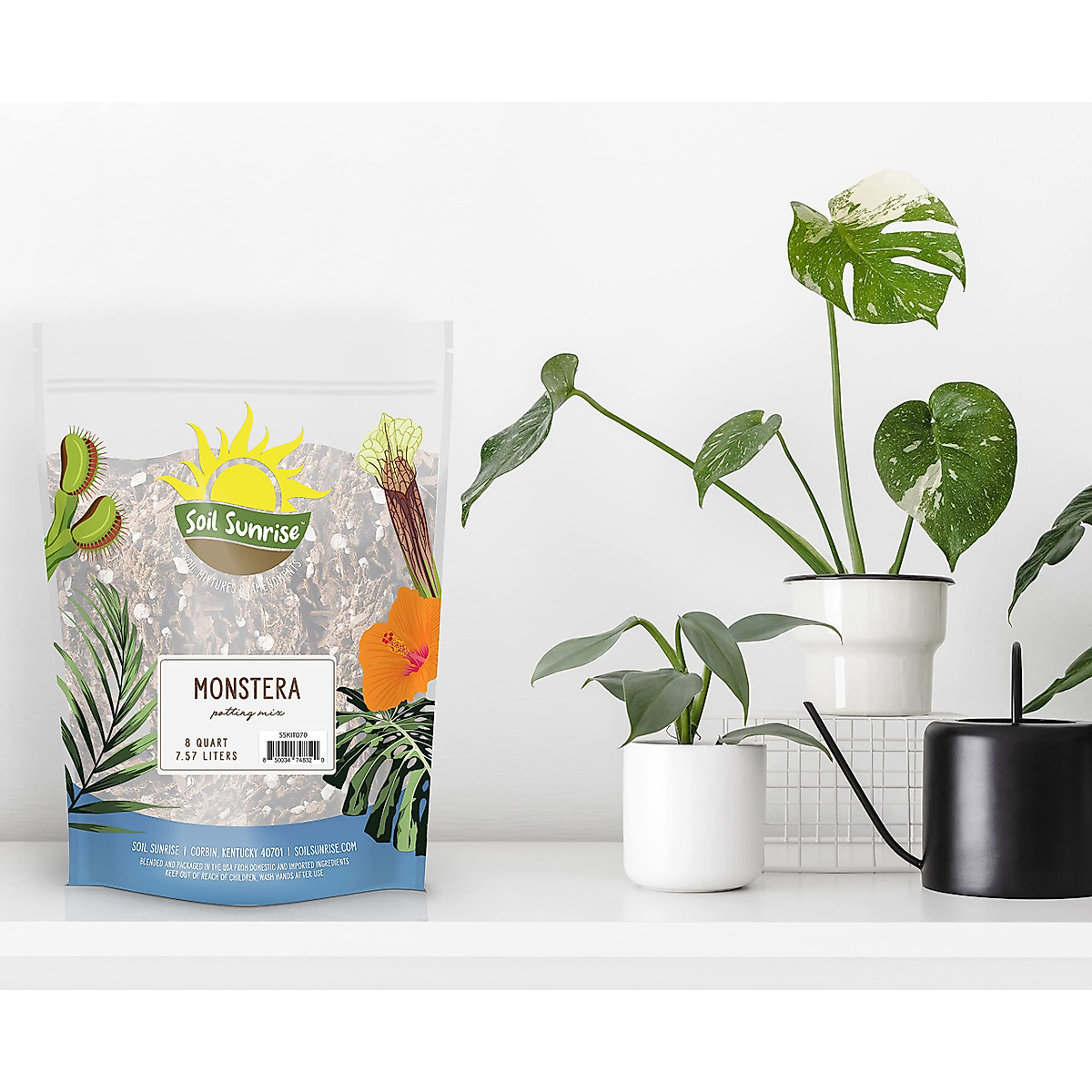 Monstera Houseplant Potting Soil Mix (8 Quarts), Custom Blend for Growing and Repotting
