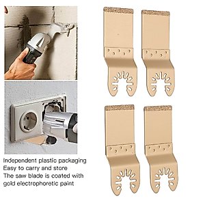 Oscillating Multi Tool Blade for Grout Removal with Carbide Grits Flush Cut, Universal fit Multitool Attachment for Grout, Mortar, Tile, Plaster,Masonry, Brick