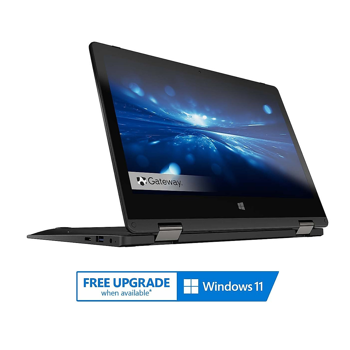 Gateway Newest Touchscreen 11.6 HD 2-in-1 Convertible Laptop in Black Intel N4020 4GB RAM 64GB SSD Mini-HDMI Webcam Windows 10 S