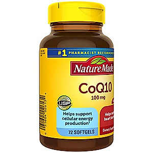 CoQ10 100 mg Softgels, 72 Count Value Size for Heart Health