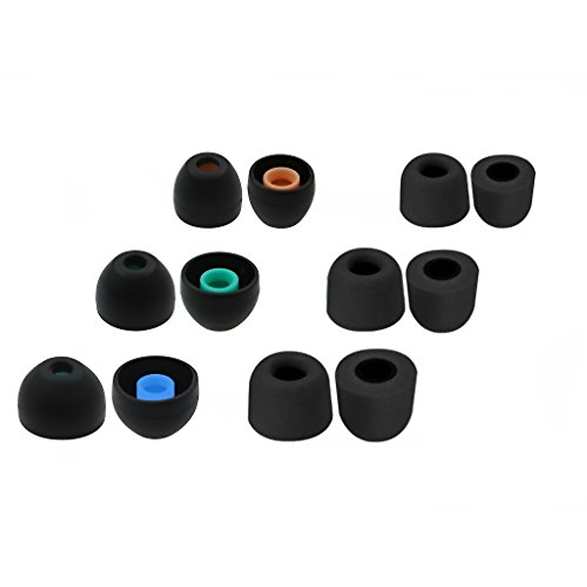 12 pcs (BHB-BMF-sB) S/M/L Hybrid and Memory Foam Replacement Set Earbuds Eartips Adapters Compatible with Sony in-Ear Earphone Headsets