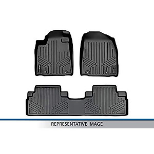 SMARTLINER Custom Fit Floor Mats 2 Row Liner Set Black Compatible with 1999-2007 Compatible with Ford F-250 / F-350 / F-450 Super Duty Crew Cab