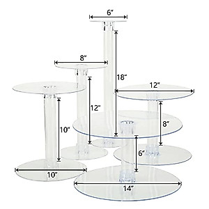 Efavormart Lovely 5 Tier Acrylic Crystal Glass Clear Cake Dessert Decorating Stand for Birthday Party Wedding