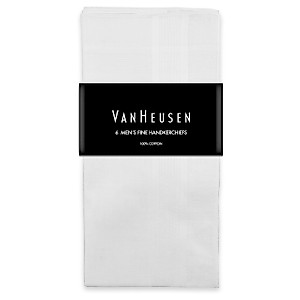 Van Heusen 6 Pack Cotton Handkerchiefs Solid White