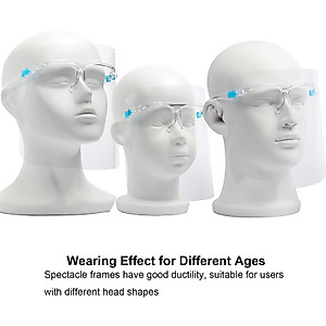 salipt Face Shields Set with 6 Reusable Glassesand and 12 Replaceable Anti Fog Shields for Man and Women to Protect Eyes and Face