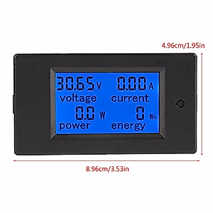 PEACEFAIR PZEM-051 LCD Display DC 6.5-100V Digital Electric Power Energy Voltage Current Meter Power Energy Battery Monitor Amperage Meter Gauge with Built-in Shunt(50A Shunt)