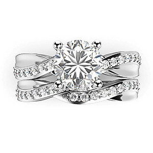 Sz 6 Sterling Silver 925 Round Brilliant Cut Cubic Zirconia CZ Engagement Ring